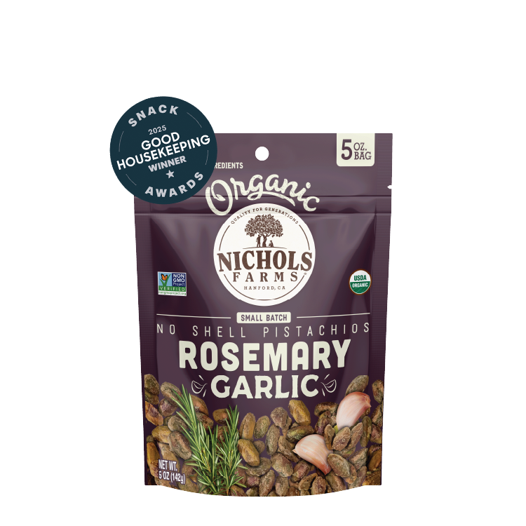 Rosemary Garlic No Shell Organic Pistachios - Nichols Farms